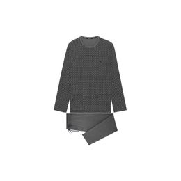 HOM Pyjama Waldorf Long Sleepwear in grey print | Gr.: S