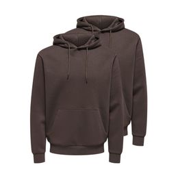 Only & Sons ONLY & SONS Sweatshirt / Hoodie Ceres in Mulch | Gr.: XXL