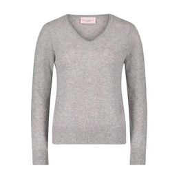 Betty Barclay Kaschmir-Pullover mit V-Ausschnitt in Light Silver Melange | Gr.: 46
