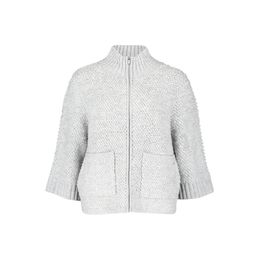 BETTY & CO BETTY & CO Strick-Cardigan mit Rei&szlig;verschluss in Light Silver Melange | Gr.: 44
