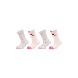 Camano 4er-Set: Socken in Wei&szlig;/ Rosa | Gr.: 27-30