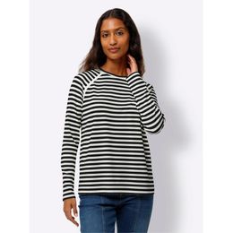 Heine Langarm-Shirt in schwarz-ecru-gestreift | Gr.: 40
