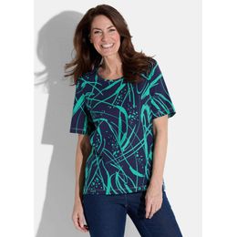 GOLDNER Shirt in marine / t&uuml;rkis / gemustert | Gr.: 38