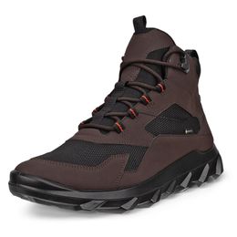Schn&uuml;rboots Ecco "MX M", Herren, Gr. 40, schwarz (dunkelbraun, schwarz), Lederimitat, Textil, Schuhe Schn&uuml;rboots, Outdoorschuh, Wanderschuh, Winterboots mit GORE-TEX