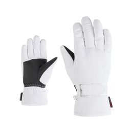 Skihandschuhe Ziener "KEVA-Z PR glove lady", Damen, Gr. 8,5, weiß, Obermaterial: 100% Polyester; Innenhand: 100% Polyester; Futter: 100% Polyester; Wattierung: 100% Polyester (recycelt), Handschuhe