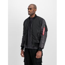 Bomberjacke Alpha Industries "MA-1 Camo BE", Herren, Gr. L, schwarz, Web, Obermaterial: 100% Nylon, slim fit, Jacken