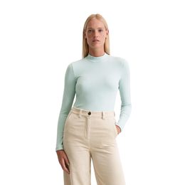 Marc O'Polo Langarmshirt MARC O'POLO "aus TENCEL&trade; Modal-Baumwolle-Mix", Damen, Gr. XL, silber (silbery blau), Obermaterial: 46% Modal, 46% Baumwolle, 8% Elasthan, unifarben, slim fit, Shirts Langarmshirt