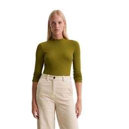 Marc O'Polo Langarmshirt MARC O'POLO "aus TENCEL™ Modal-Baumwolle-Mix", Damen, Gr. L, deep pea, Obermaterial: 46% Modal, 46% Baumwolle, 8% Elasthan, unifarben, Basic, regular fit, Shirts