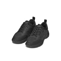 Sneaker Geox "U SENALES B ABX", Herren, Gr. 45, schwarz, Synthetik, Textil, Schuhe, Trekkingschuh mit Textilfutter, Größenschablone zum Download