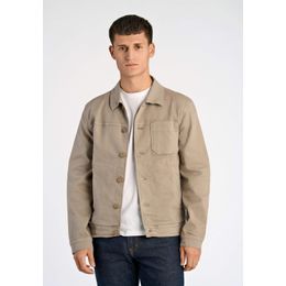 Hemdjacke LINDBERGH "LINDBERGH Hemdjacke", Herren, Gr. L, dk sand, Obermaterial: 98% Baumwolle, 2% Elasthan, lässig geschnitten, Jacken