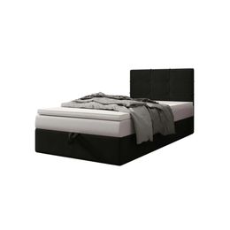Höffner Boxbett mit Stauraum Matratze H3 und Topper Duo 2 schwarz Maße (cm): B: 90 H: 102 » Höffner