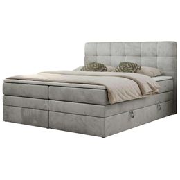 Höffner Boxspringbett mit Bettkasten Luka King grau Maße (cm): B: 200 H: 110 » Höffner
