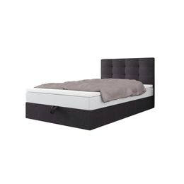Höffner Boxbett mit Stauraum Matratze H3 und Topper Duo grau Maße (cm): B: 120 H: 102 » Höffner