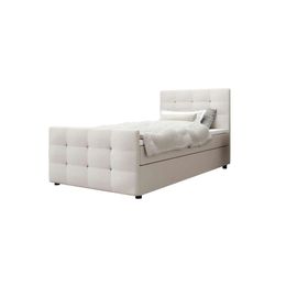 Höffner Boxbett mit Stauraum Matratze H3 und Topper Kleo ¦ beige ¦ Maße (cm): B: 90 H: 105 » Höffner