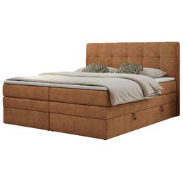 Höffner Boxspringbett mit Bettkasten Luka King orange Maße (cm): B: 140 H: 110 » Höffner