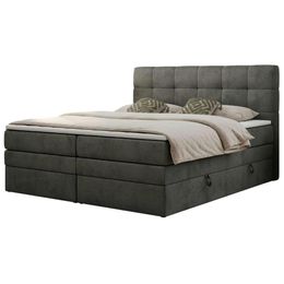 Höffner Boxspringbett mit Bettkasten Luka King grau Maße (cm): B: 120 H: 110 » Höffner