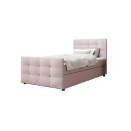 Höffner Boxbett mit Stauraum Matratze H3 und Topper Kleo rosa/pink Maße (cm): B: 90 H: 105 » Höffner