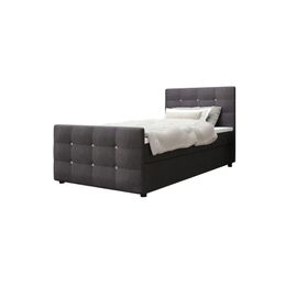 Höffner Boxbett mit Stauraum Matratze H3 und Topper Kleo grau Maße (cm): B: 100 H: 105 » Höffner