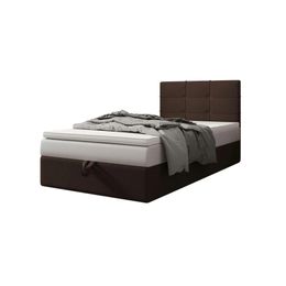 Höffner Boxbett mit Stauraum Matratze H3 und Topper Duo 2 braun Maße (cm): B: 120 H: 102 » Höffner