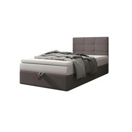 Höffner Boxbett mit Stauraum Matratze H3 und Topper Duo 2 grau Maße (cm): B: 90 H: 102 » Höffner