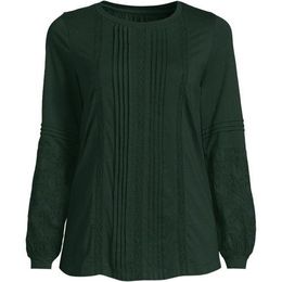 LANDS' END Biesenshirt aus Baumwoll/Modalmix, Damen,  Gr&uuml;n, Baumwoll-Mischung/Viskose-Mischung, by Lands' End