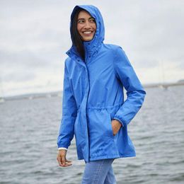 LANDS' END Wasserdichte Regenjacke mit Packfach, Damen,  Blau, Polyester, by Lands' End
