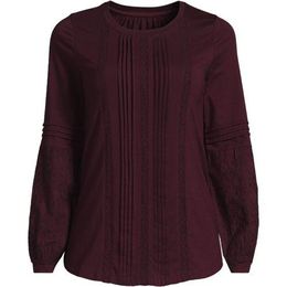 LANDS' END Biesenshirt aus Baumwoll/Modalmix, Damen,  Rot, Baumwoll-Mischung/Viskose-Mischung, by Lands' End