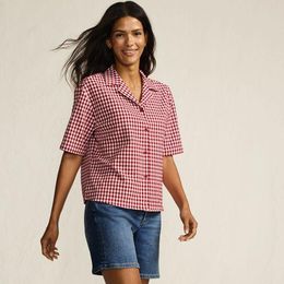 LANDS' END Gingham-Bluse mit kurzen &Auml;rmeln, Damen,  Rot, Baumwolle/Polyester/Polyester-Mischung, by Lands' End