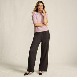 LANDS' END Crinkle-Jerseyhose mit weitem Bein, Damen,  Braun, Polyester/Viskose/Polyester-Mischung, by Lands' End