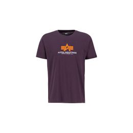 Alpha Industries T-Shirt »Basic T-Shirt BL Rubber« Plum M M Single Jersey Stoff