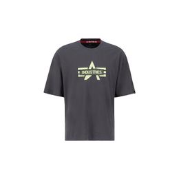 Alpha Industries T-Shirt »Logo Edge T-Shirt« vintage grey L L Single Jersey Stoff