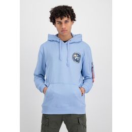Alpha Industries Hoodie »Apollo Mission Hoodie« light blue M M Kordelzug mit geprägten Ösen an der Kapuze