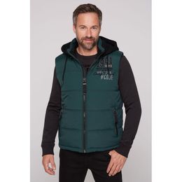 CAMP DAVID Steppweste mit abtrennbarer Sweatkapuze deep green L L Weste von CAMP DAVID