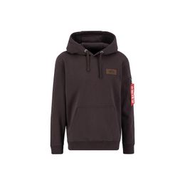 Alpha Industries Hoodie »Backprint Hoodie « hunter brown XS XS Brushed Fleece Stoff
