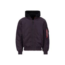 Alpha Industries Bomberjacke »MA-1 Zip Hood Back EMB« Plum XXL XXL Flight Nylon Stoff