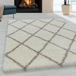 Ayyildiz Teppiche Hochflor-Teppich &raquo;ALVOR 3401&laquo; rechteckig 50 mm H&ouml;he Shaggy, Langflor, L&auml;ufer, pflegeleicht, Wohnzimmer beige Polypropylen (PP)
