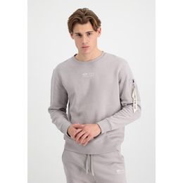 Alpha Industries Sweater »Organics EMB Sweater« organic grey XL XL Rib Bündchen am Hals, Ärmeln und Saum