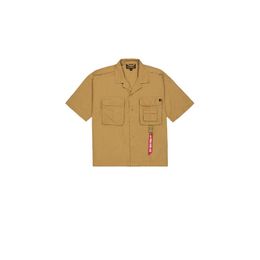 Alpha Industries Print-Shirt »Aloha Safari Shirt« khaki S S Canvas Stoff