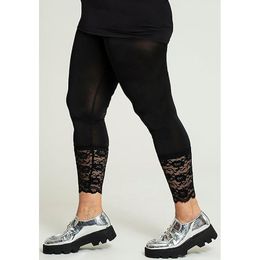 SANDGAARD Leggings &raquo;LUXEMBOURG&laquo; mit Spitze am Beinabschluss, Sommerhose black 52 - N-Gr N-Gr 52 Leggings von SANDGAARD