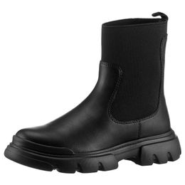 Geox Chelseaboots &raquo;J JUNETTE GIRL C&laquo; Plateaustiefel, Schlupfstiefel, Winterstiefel mit Blockabsatz schwarz 35 35 Chelseaboots mit leichter...