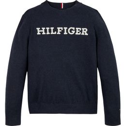 Tommy Hilfiger Strickpullover »MONOTYPE REGULAR SWEATER« Baby bis 2 Jahre; mit aufgesticktem Logo desert sky 86 86 Pullover von Tommy Hilfiger