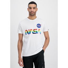 Alpha Industries T-Shirt »NASA Refl. T Metal« white/red S S Single Jersey