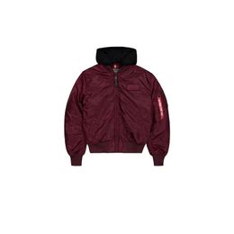 Alpha Industries Bomberjacke »MA-1 Zip Hood Backprint« dark cherry Flight Nylon Stoff