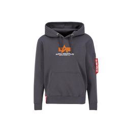 Alpha Industries Hoodie »Basic Hoodie BL Rubber« vintage grey M M Brushed Fleece Stoff