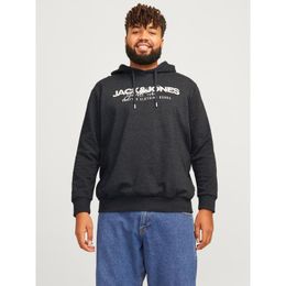 Jack & Jones PlusSize JACK & JONES PLUSSIZE Kapuzensweatshirt &raquo;JJALVIS SWEAT HOOD PLS&laquo; Black Detail:Melange 6XL 6XL Sweater von Jack & Jones Plus Size