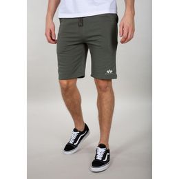 Alpha Industries Sweatshorts »Basic Short SL« dark olive 3XL - Normalgrößen Normalgrößen 3XL Geprägte Ösen am Kordelzug