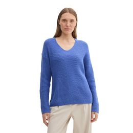 Tom Tailor Strickpullover mit V-Ausschnitt preppy jean blue melange L (40) L (40) Strickpullover für Damen von Tom Tailor