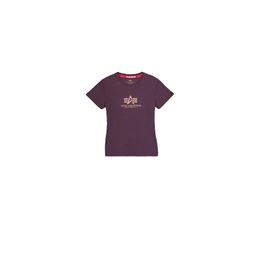 Alpha Industries T-Shirt »New Basic T-Shirt BL W« Plum M M Single Jersey Stoff