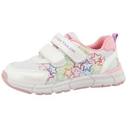 Tom Tailor Klettschuh, Freizeitschuh, Halbschuh, Sneaker mit bunter Sternen-Applikation offwhite-bunt 24 24 Farbenfroher Sneaker mit Glitzerdruck