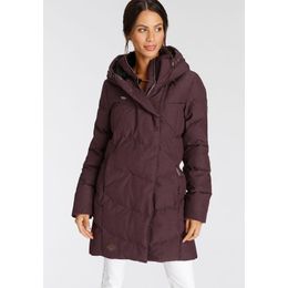 Ragwear Steppjacke »PAVLINNA O« mit Kapuze stylischer, gesteppter Winterparka mit Kapuze WINE RED XL (42) XL (42) Vegan, von PETA verifizierte...